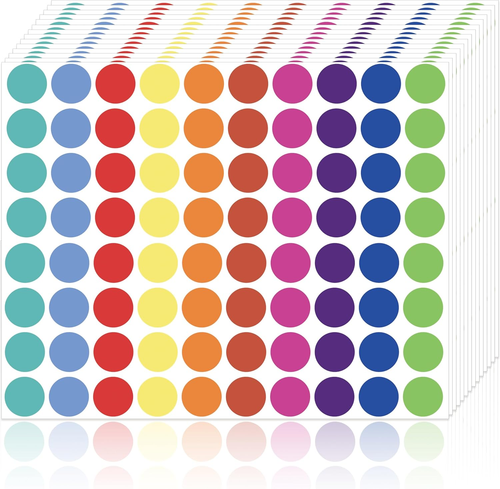 4000 PCS Colored Dot Stickers,3/4" Sticker Dots Assorted Colors, round ...