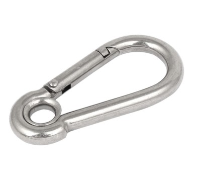 1 x 5mm Stainless steel Snap Spring Hook with Eye 316 Boat Marine Shade ...