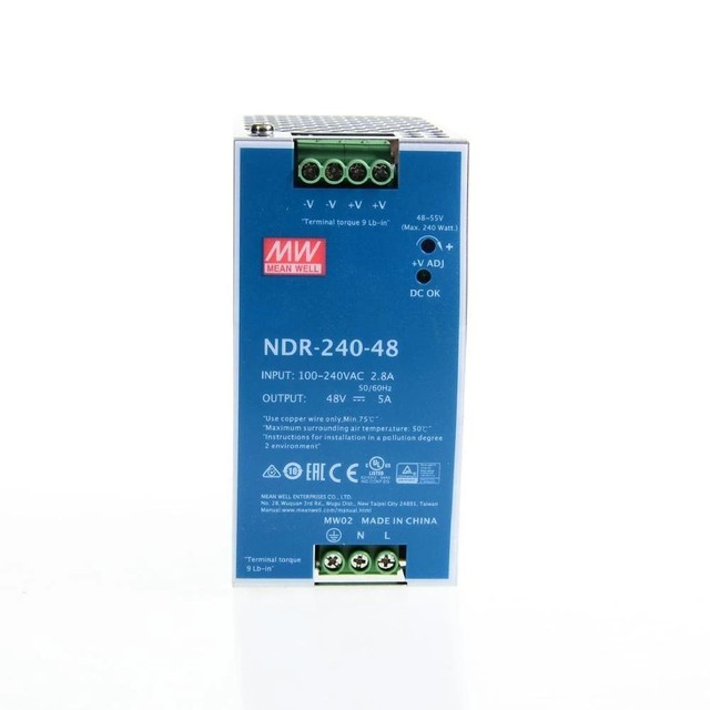 MEAN WELL AC-DC Single Output Industrial DIN Rail Power Supply (NDR-240 ...