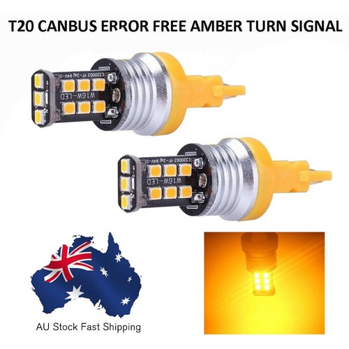 New 2PCS Amber T20 7443 2835 15SMD High Power LED Bulbs Light Driving ...