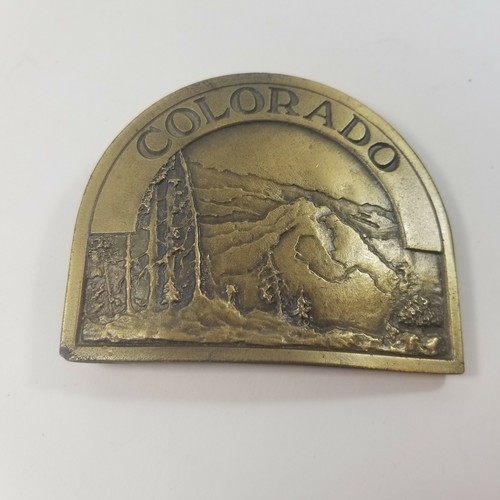 Metal Colorado Brass Trees Mountains Belt Buckle Domed | eBay