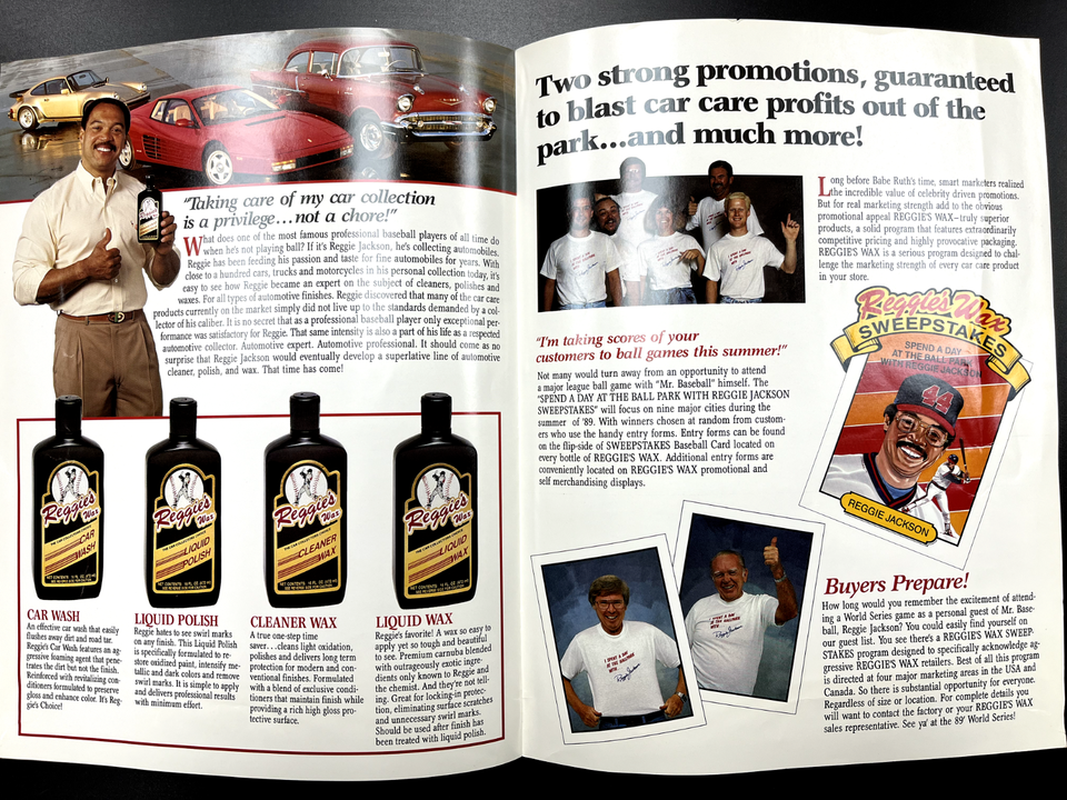 1988 Reggie Jackson Car Wax Co. brochure autographed by Reggie Jackson ...