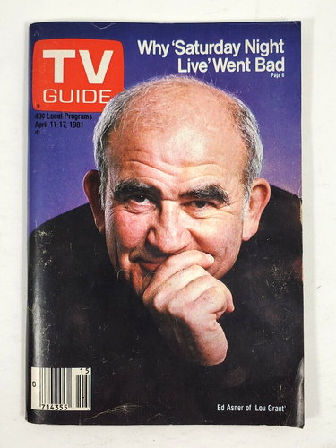 1981 TV GUIDE April 11-17 Ed Asner Lou Grant Saturday Night Live No ...