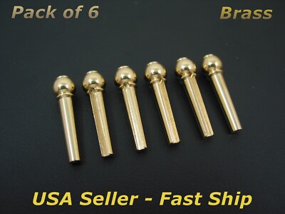 Brass Metal Bridge Pins Pegs for Acoustic Guitar - Set of 6 | eBay