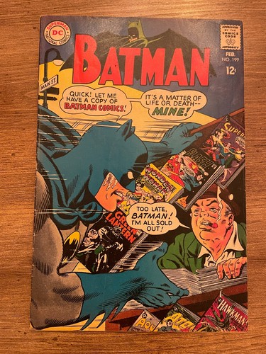 Batman # 199 FN/VF DC Silver Age Comic Book Robin Joker Gotham Penguin ...