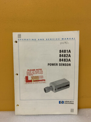 HP 08481-90063 8481A 8482A 8483A Power Sensor Operating and Service ...