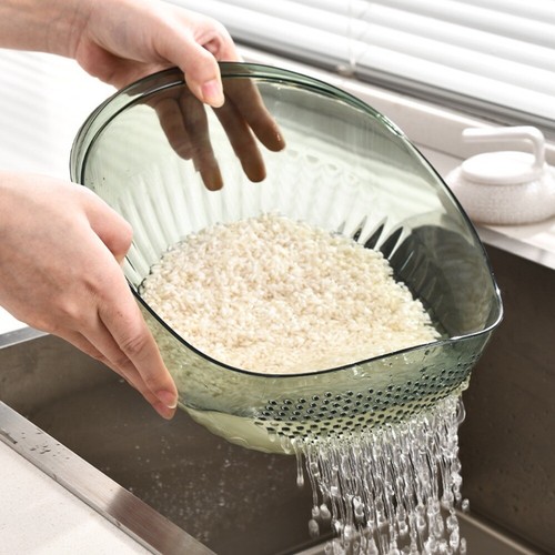 Kitchen Draining Bowl Fruit Plate Rice Washing Basket Household Sink ...