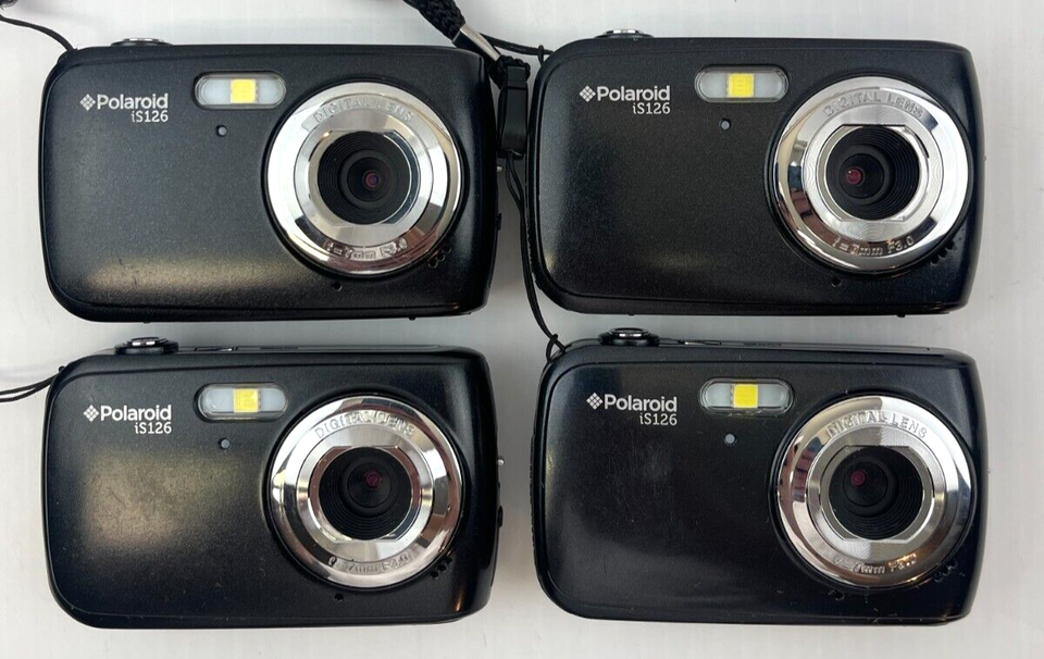 Polaroid iS126 Black Digital Camera Lot(4) Portable Handheld Action ...