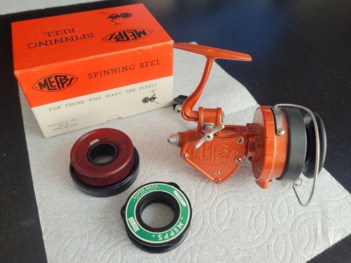 RARE MEPPS SUPER MECA VINTAGE SPINNING FISHING REEL NEAR MINT IN BOX ...
