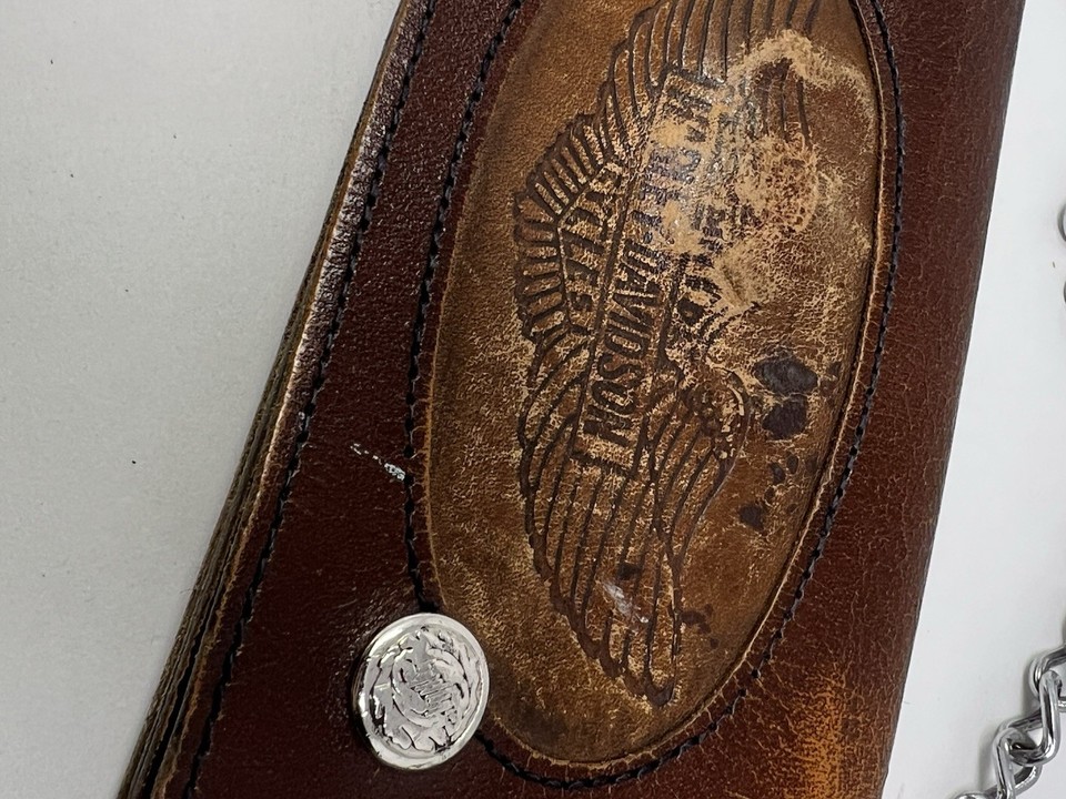 Harley Davidson Embossed Motorcycle Wallet 2 Pocket Leather Trucker ...
