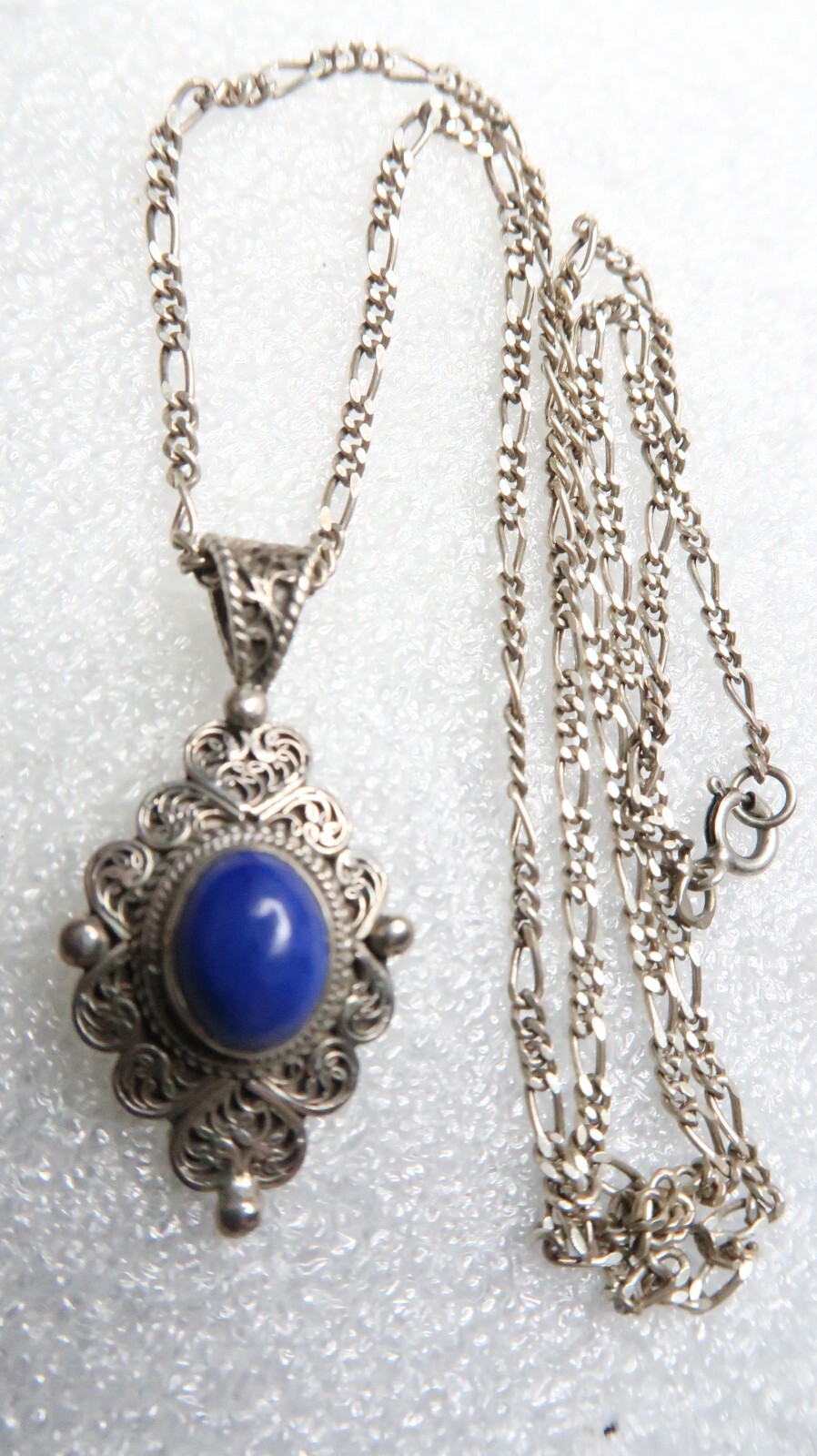 VINTAGE STUNNING STERLING SILVER BLUE STONE NECKLACE | eBay