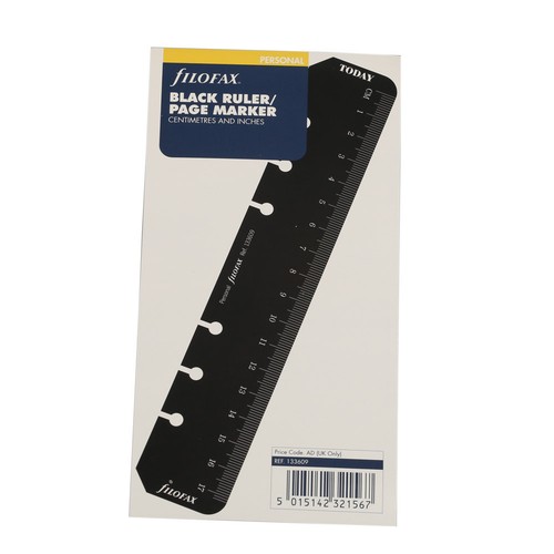 Filofax Personal Size Ruler Page Marker Black Insert Refill Organiser ...