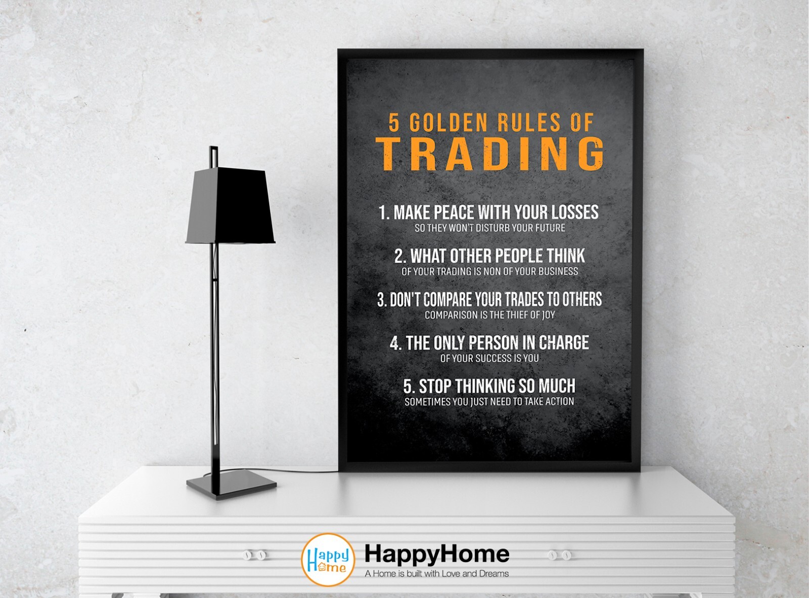 5 Golden Rules of Trading Wall Art Motivational Inspiration Poster ...