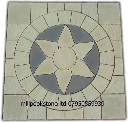 3M X3M BABY AZTEC SUN CIRCLE SQ OFF PATIO PAVING SLAB DELIVERY ...