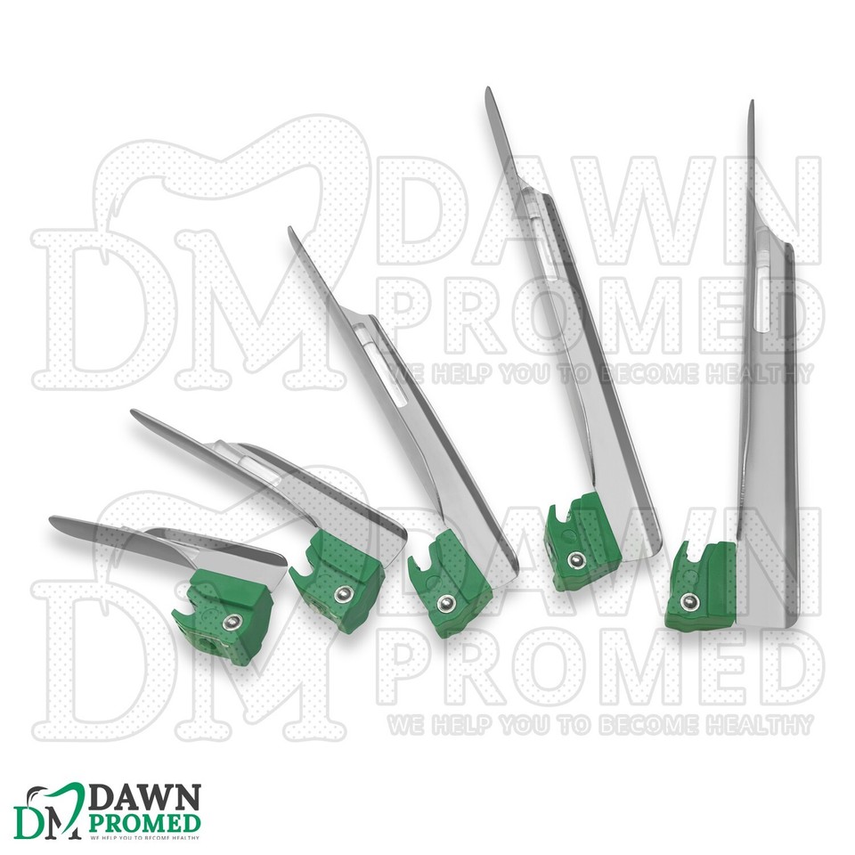 12 Pcs Fiber Optic MAC & MILLER Laryngoscope Set Intubation Kit Economy ...