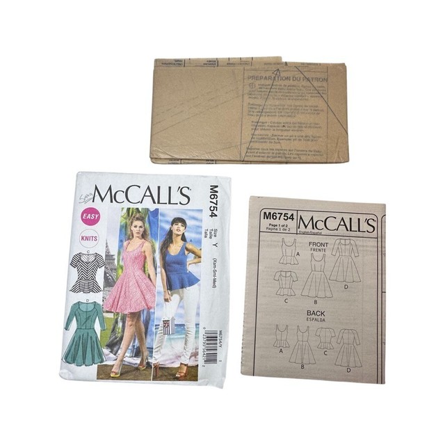 McCall's M6754 MISSES WOMEN FLARED TOPS DRESSES SEWING PATTERN SIZE Xsm ...