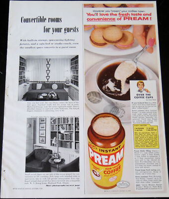 Vintage 2 Sided Pream Creamer & Drano Ad October 1958 BH&G Magazine | eBay
