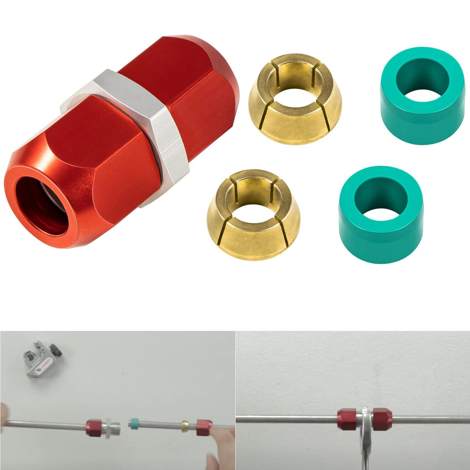 800-641 3/8'' Aluminum Line Splice Repair Kit Works for A/C, coolant ...