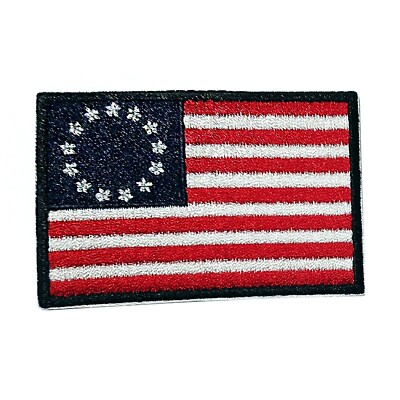 Betsy Ross Flag Blue White Red Patch Embroidered Iron-on Badge DIY ...