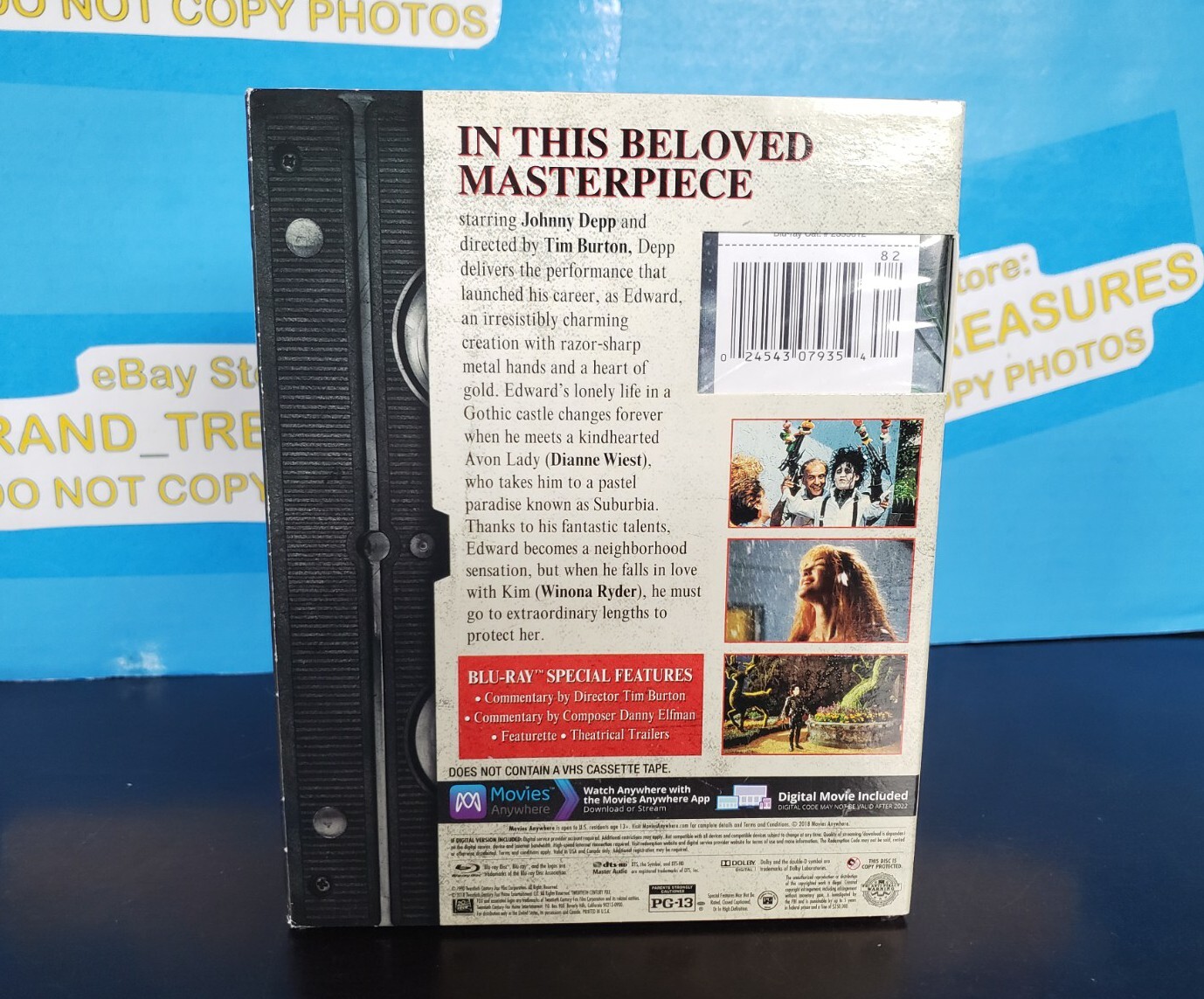 *NEW* 2018 EDWARD SCISSORHANDS RETRO VHS BLU RAY Slipcover Digital Depp ...