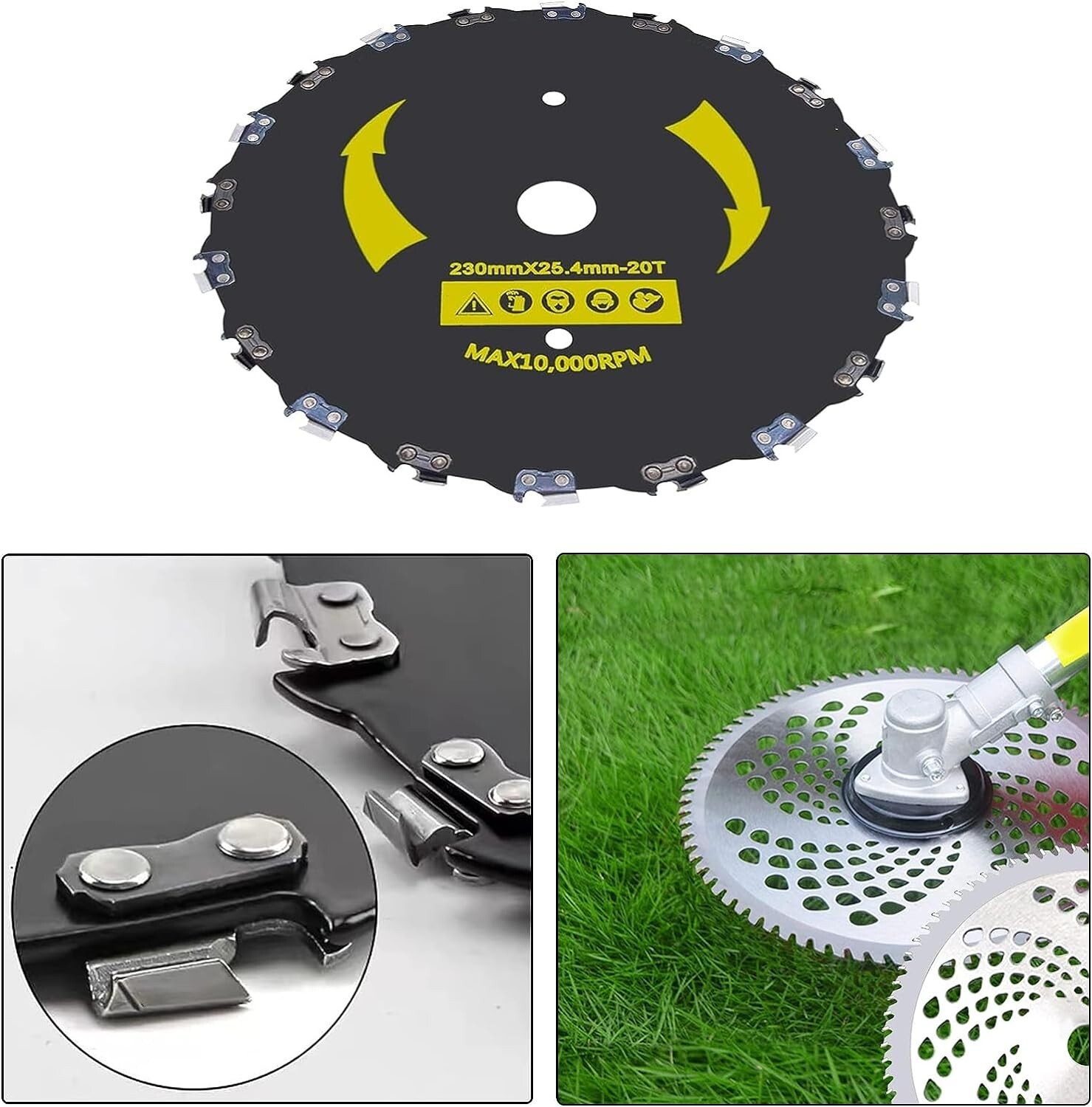 Brush Cutter Blades Kit Compatible for 1" Arbor Cutter Trimmer Weed ...