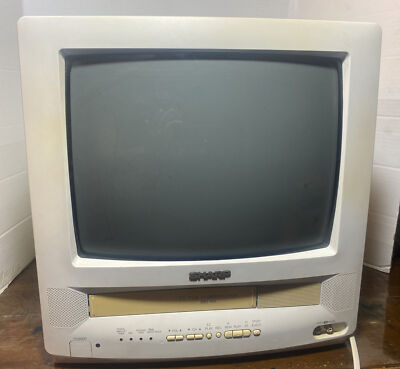 Vintage SHARP 13" TV VCR Combo CRT Retro Gaming Television White 13VT ...