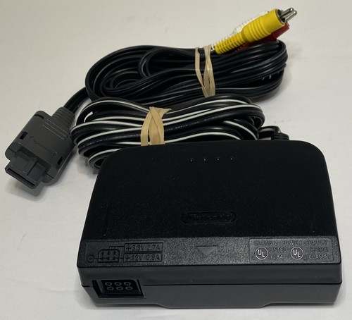 OEM Nintendo 64 N64 Power Supply Cord Brick & Official AV RCA Cable ...