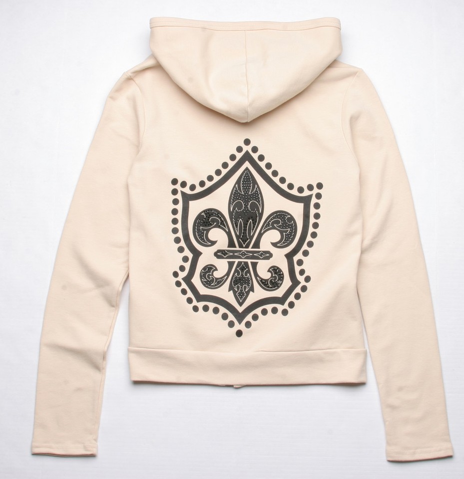 BEJEWELED BY SUSAN FIXEL BLACK LABEL FLEUR HOODY (SAND) | eBay