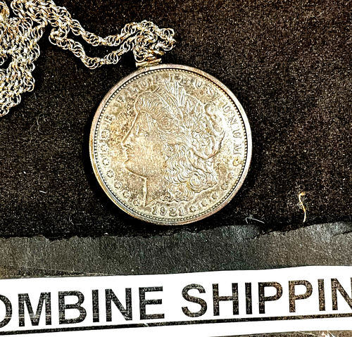 1921 Morgan Silver Dollar Pendant and 24" Chain, MILG WEAR, ESTATE ...