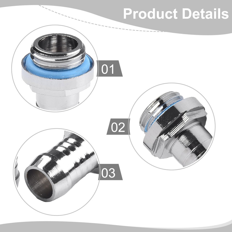 With Sealing Ring Hose Pagoda Fitting Barb Connector Wrench Hex Chrome ...