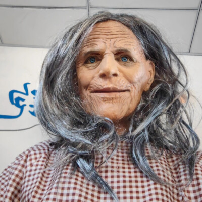 Realistic Old Woman Mask Latex Full Face Cover Halloween Cosplay Party ...