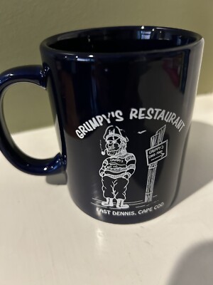 Cape Cod Grumpy’s Restaurant Mug East Dennis, Navy Blue Preowned ...