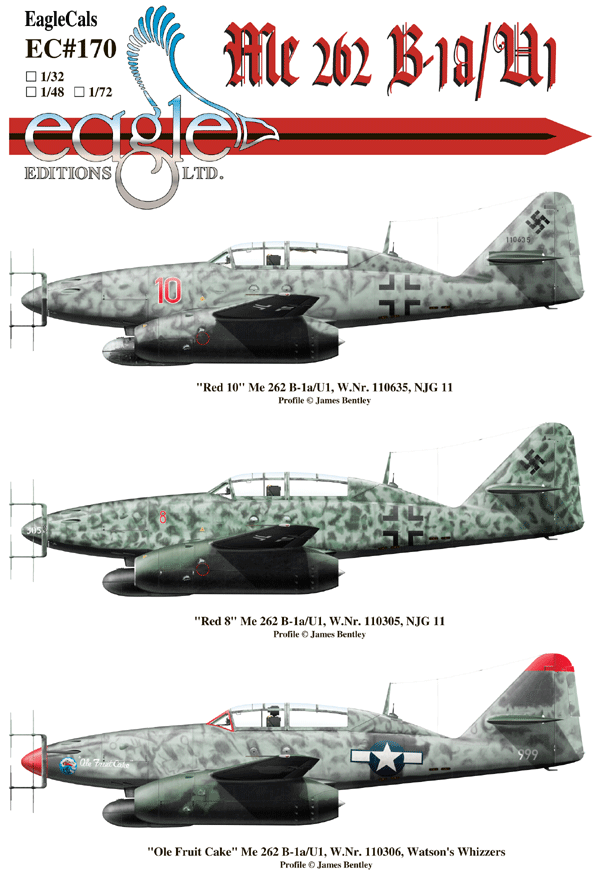 Eagle Cals 1/32 ME 262 B-1A/U1 decals 32170 x | eBay