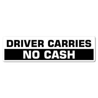 Driver Carries No Cash Sticker For Taxi Car | eBay