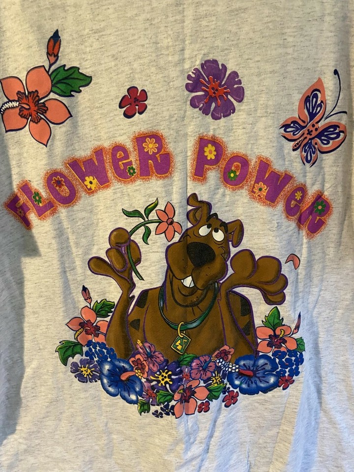 Vintage Scooby Doo Flower Power Cartoon Network Single Stitch Shirt XXL ...