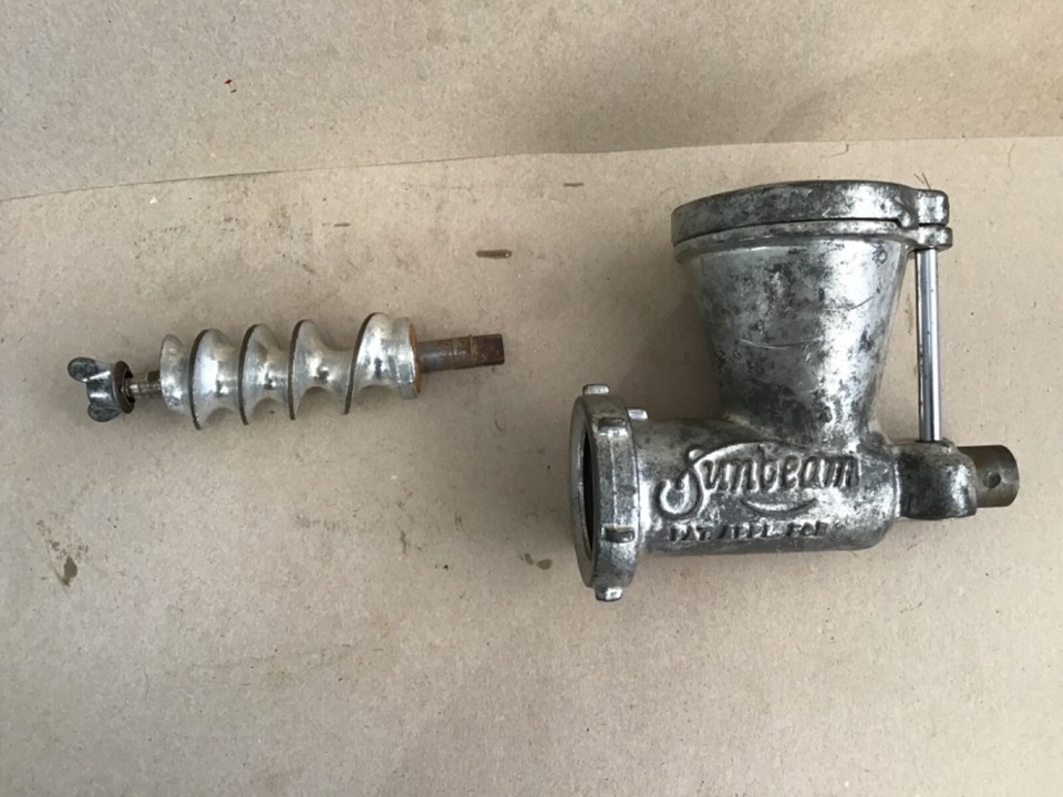 One of a kind? - Vintage Sunbeam Mixmaster Mixer Meat Grinder with ...