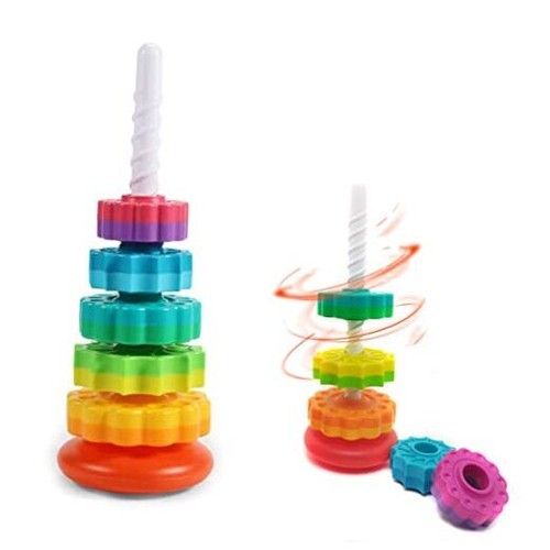 (1 PCS) Spinning Stacking Toys,Spin Toys for Toddlers 1-3,Strong ABS ...
