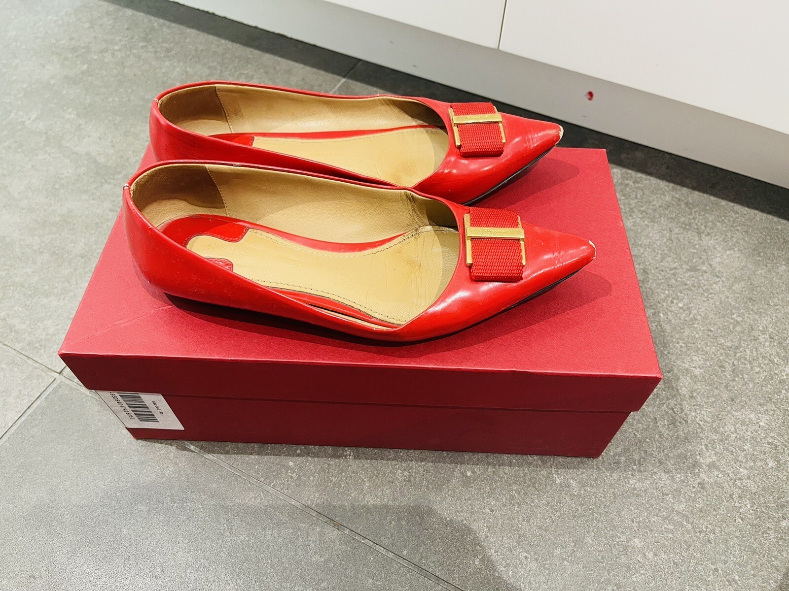 Ferragamo Women Flat Red Shoes Size 35 | eBay