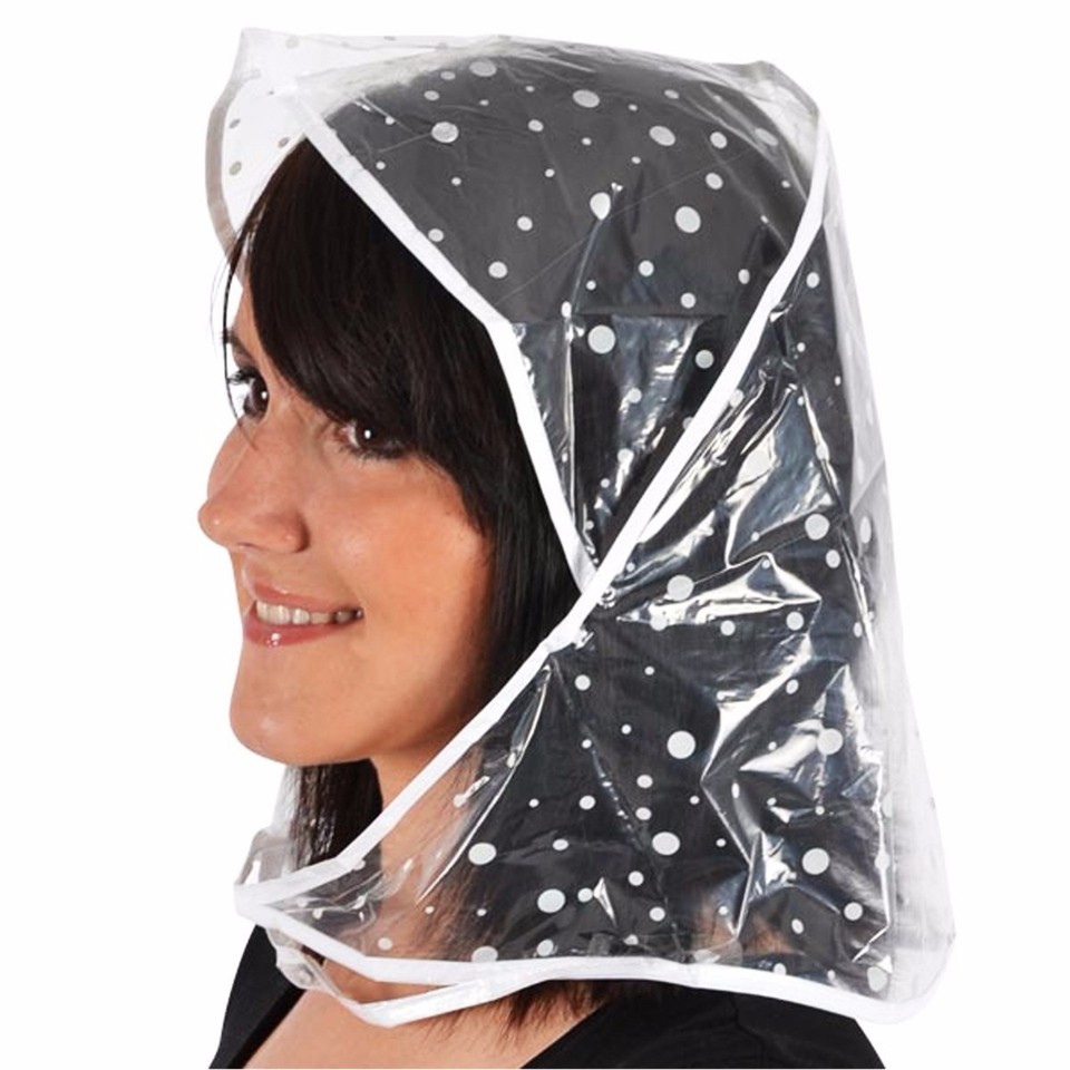 LARGE PATTERNED RAIN HAT | Ladies Polkadot Hair Protector Hood/Bonnet ...