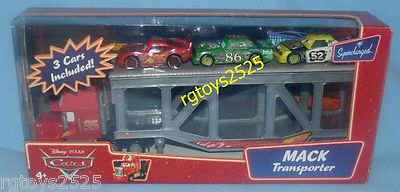 Disney Pixar CARS Mack Truck Transporter New w McQueen Chick Hicks Leak ...