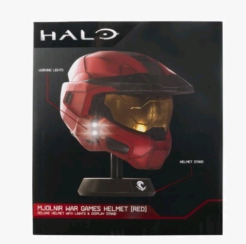 Halo MJOLNIR War Games Helmet (Red) with Lights and Display Stand In ...