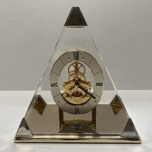 Vintage Seiko Pyramid Quartz Skeleton Open Face Mantle Clock Luxcite ...