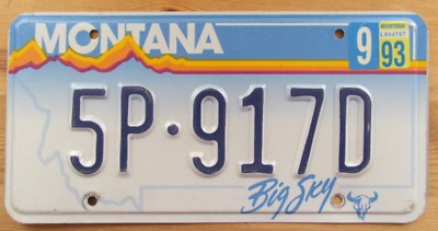 Montana 1993 LEWIS & CLARK COUNTY License Plate HIGH QUALITY # 5P-917D ...