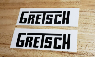 GRETSCH Decals Stickers Gloss Black 8" (2) Fast USA | eBay