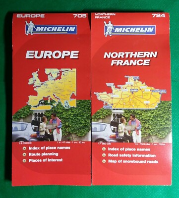Lot Of Two 2007 Michelin Road Maps #705 Europe #724 Northern France | eBay