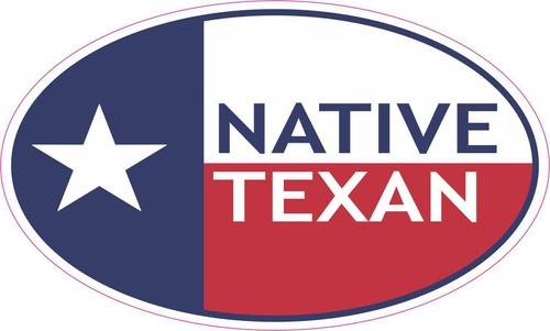 5in x 3in Flag Oval Native Texan Vinyl Sticker Car Truck Vehicle Bumper ...