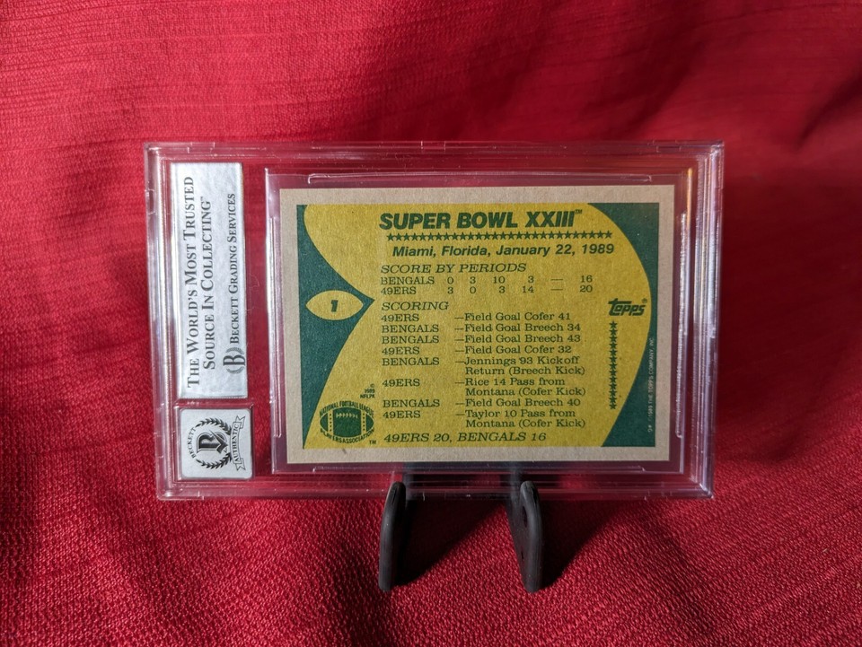 Joe Montana Graded Beckett 10 Autograph 1989 Topps #1 Super Bowl 23 | eBay