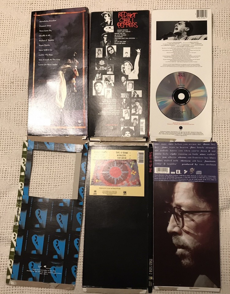 Empty CD long boxes - Lot Of 6 - Chili Peppers, Clapton, Temple Of The ...