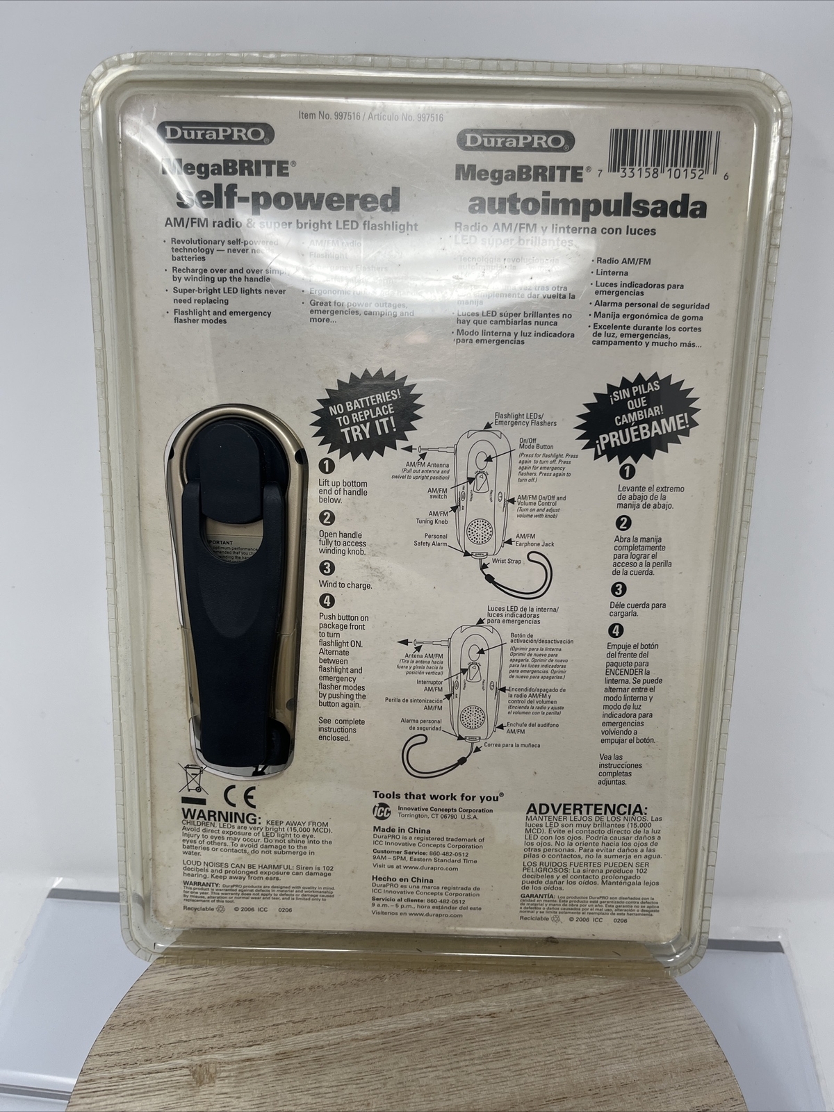 2 Durapro Megabrite Self Powered Super Bright LED Flashlight Am FM ...