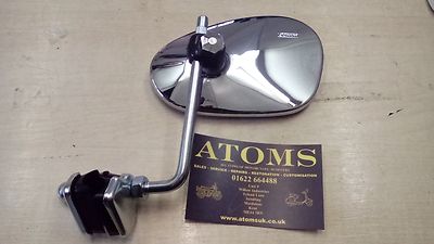 Chrome Legshield Mirror LHS Clamp on for Lambretta, LML, Vespa, Scomadi ...
